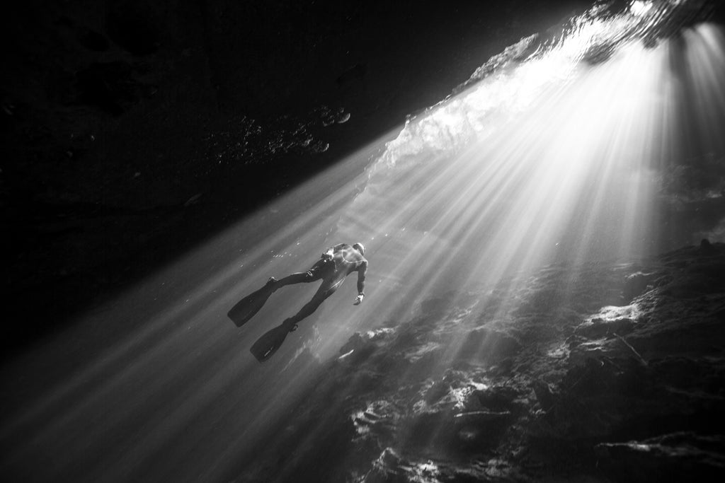 Kneeling in the Light - Cenotes, Mexico - Underwater Photography by ...